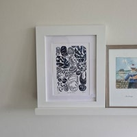 Shell Collection Original Limited Edition Lino Print, Linocut Print ...