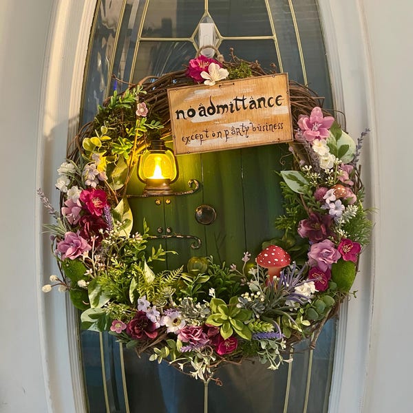 15" Hobbit Shire Wreath LIGHTS - Etsy