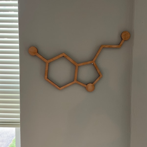 Serotonin - Happiness - Molecule Shelf - Wall Art - Scientist ...
