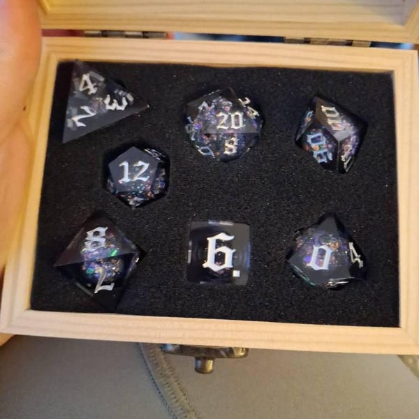 Gothic Dark Starry Sky Liquid Core Dice Set for Magic Game, Gorgeous ...