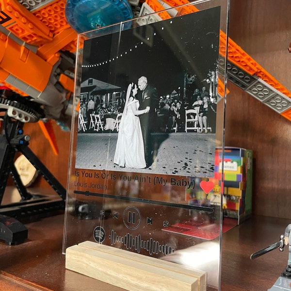 NEXT DAY SHIP Custom Song Plaque Acrylic Plaque Couples Gift With Code ...