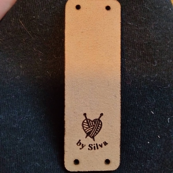 Folding Leather Label Pack - Hand Knitted With Love - O5 - Genuine ...