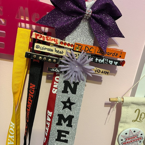 Pin Me Cheer Ribbon, Pin Me Comp Chain, Cheerleader Gift, Pin Me ...