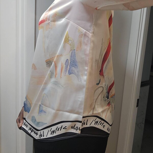 Rose Embroidered Gobelin Coat, Floral Tapestry Overcoat, Vintage Woven ...