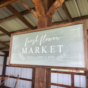 Fresh Flower Market Sign Spring Sign Living Room Sign Farmhouse Wall ...