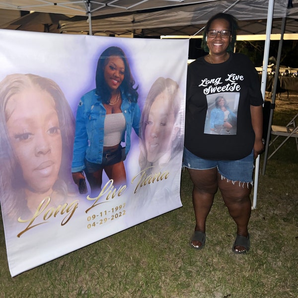 Memorial Backdrop, Long Live Banner Heavenly Birthday Backdrop Banner ...