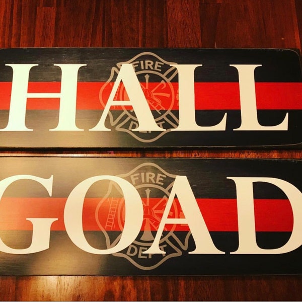 Firefighter Name Sign, Firefighter Decor, Family Name, Fireman Decor ...