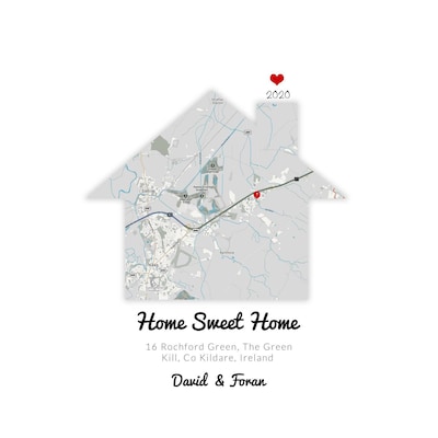 Personalized New Home Gift, Housewarming Gift for Couple, New House Map ...