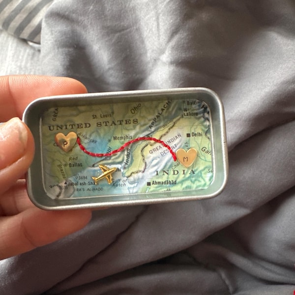 Pocket Hug, Long Distance Gift, Two Maps in One, Custom Map Gift, Maps ...