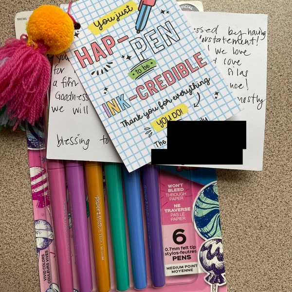 Editable You Happen to Be Ink-credible Gift Tag Template, Printable Pen ...