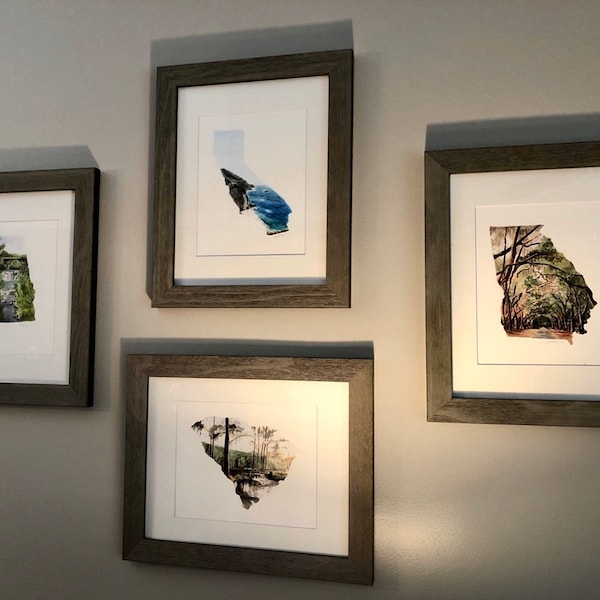 Bundle Watercolor State Art Print - Painted State Art - United States ...