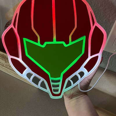 Metroid Samus Sign , Neon Like , LED , Light , Wall Decor, Night Light ...