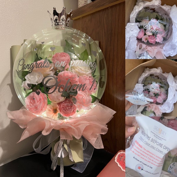 BTS Balloon, Flower Balloon Bouquet, LED Light, Flower Bouquet, Unique ...
