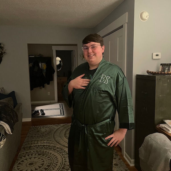 Personalized Men's Satin Robe, Father's Day Gift Robe, New Dad Gift ...