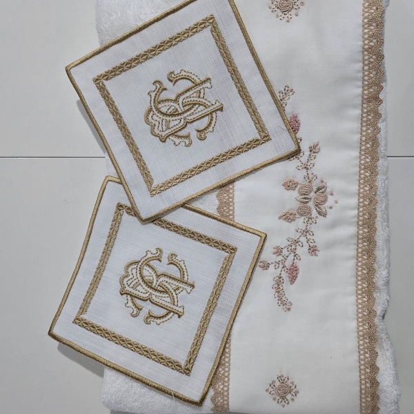 Handmade Embroidery Towel, Elegant Luxury Decorative Towel With Special ...