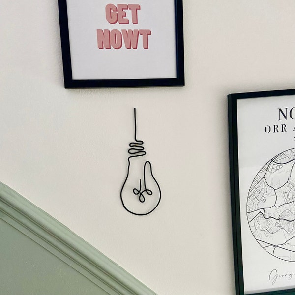 Lightbulb CUSTOM Wire Handwritten Wire Phrases Bespoke Wall Words Wall ...
