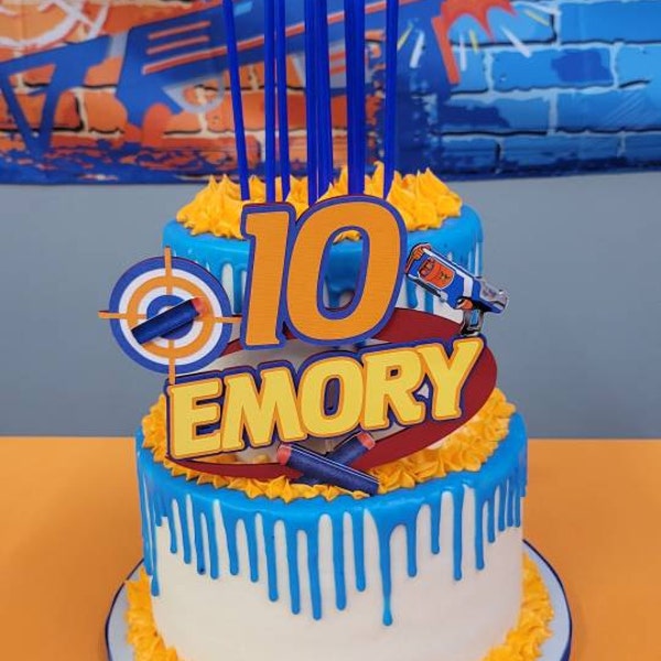 Personalized Nerf Birthday Cake Topper: Boy Party Decor - Etsy