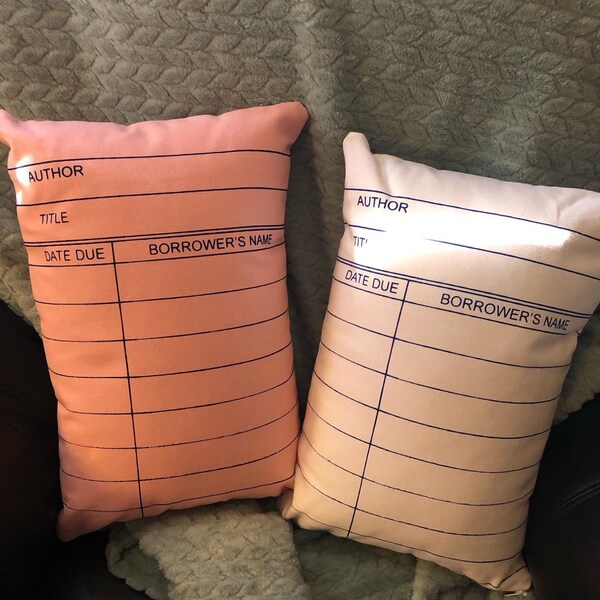 Library Card Pillows // Librarian Gift // Reading // Book Lover ...