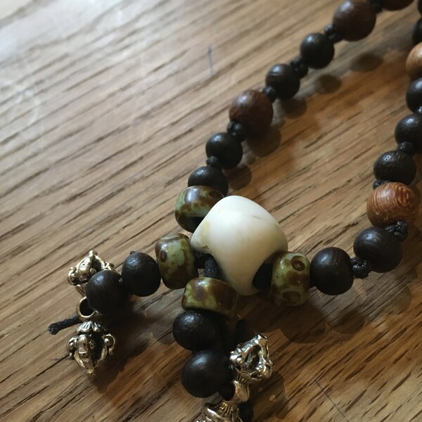 Nodular RIPPLED Slate Grey Spiral Freeform Sacred Stone BEAD 8mm ...