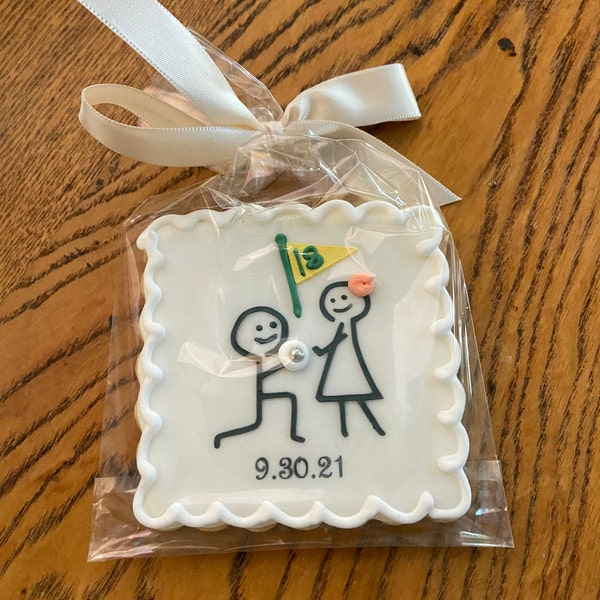 Stick Figure Wedding Cookies, (4" Size, Bowed) - Next Ship Date is 7/15 ...
