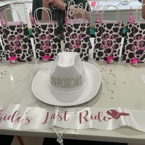 Rodeo Hair Don't Care Bachelorette Cow Print Hair Tie, Nashville Last ...