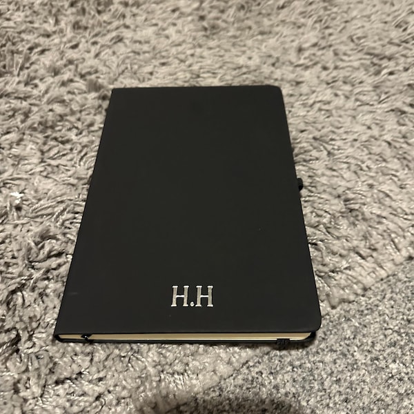 Initial Notebook Present - Personalised Notebook - Black Luxury ...
