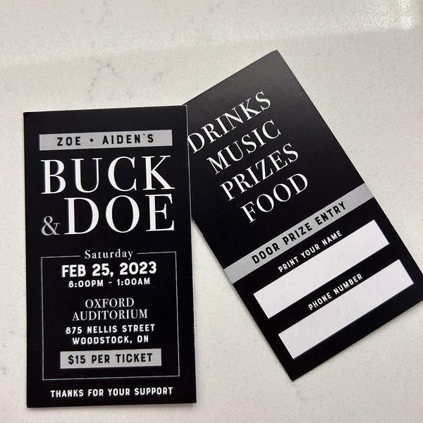 Simple Black and Grey | Stag & Doe Tickets | Buck and Doe | Weddings ...