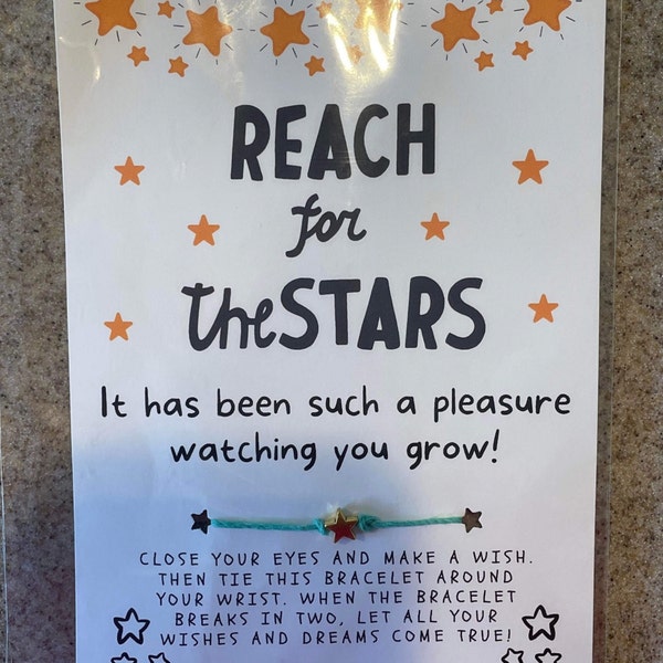 REACH for the STARS, Wish Bracelet, Inspiration, Back to School, End of ...