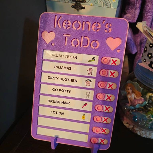 Sliding Routine Chart, Chore Chart, Daily Checklist, Kids Daily Tasks ...