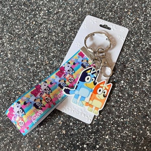 Bluey Inspired Keychain Bluey Resin Planner Keyring. Bluey Bingo Honey ...