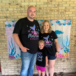 Mermaid Family Shirts Purple Mermaid Birthday Girl Party Mermom Mer Dad ...