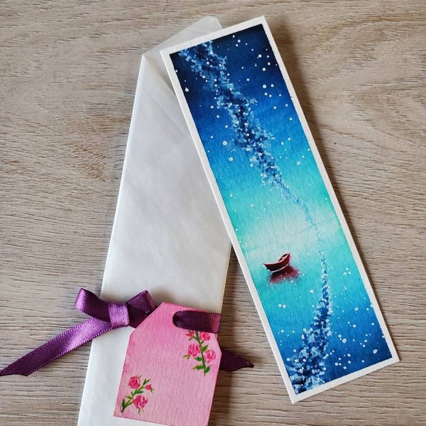 Original Hand Painted Scenery Bookmark, Customized Watercolor Bookmark ...