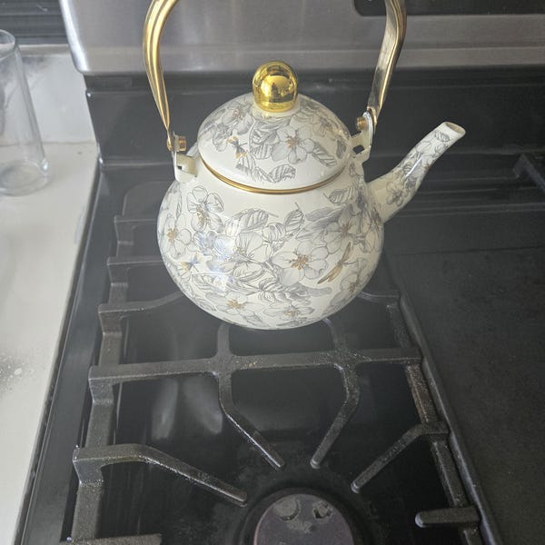 Floral Tea Kettle for Stove Top, Vintage Kettle, Tea Kettle, Kettle ...