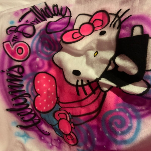 Hello Kitty Airbrush Shirt - Etsy