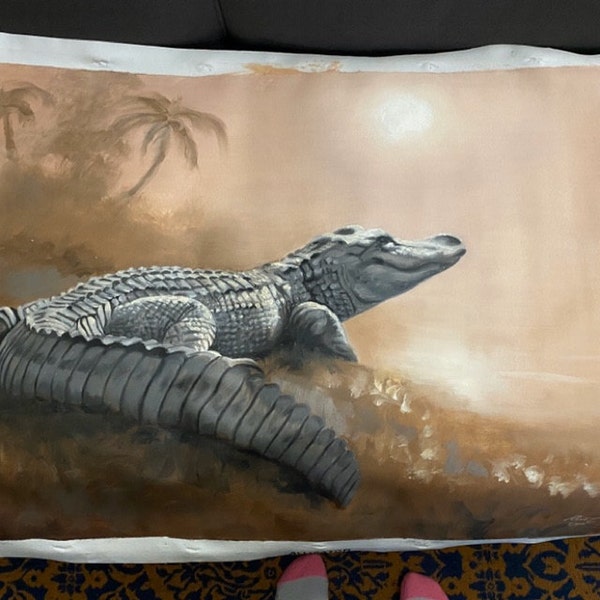 BALD EAGLE Flying, Mountains. Oils on 24" X 36" (61 X 91 Cm) Canvas ...