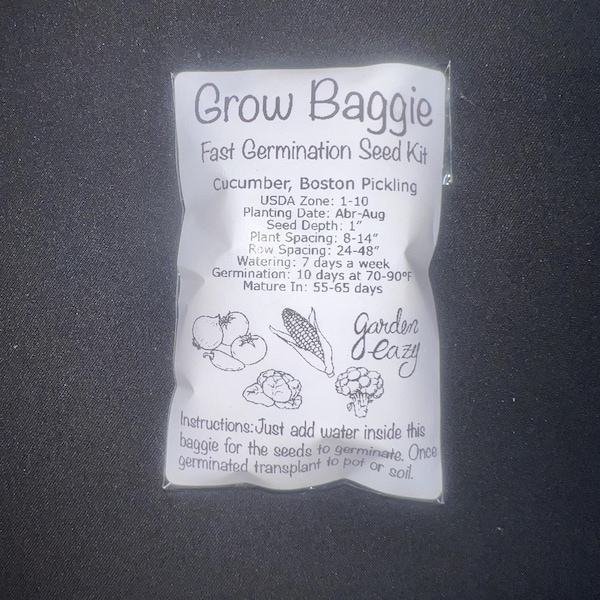 Grow Baggie - Ready to Go Fast Germination Seed Kit - Includes Organic ...
