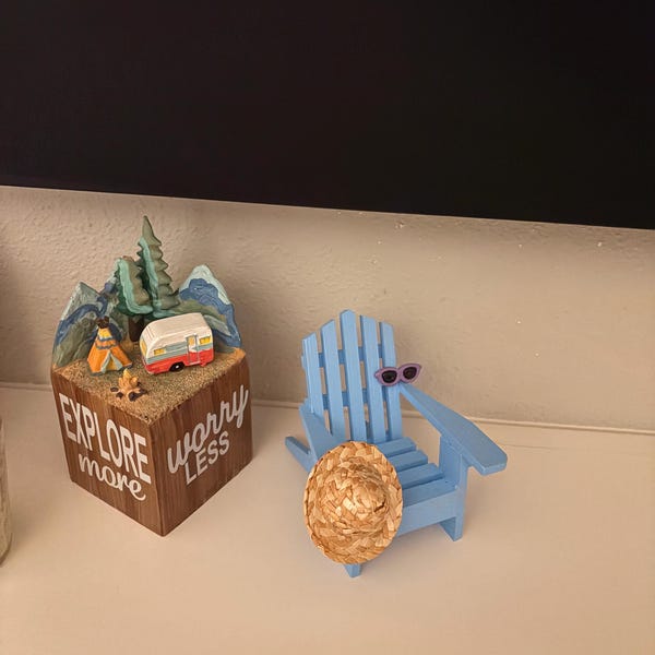Mini Adirondack Chair, Beach Chair, Beach Decor, Flamingo, Tiered Tray ...