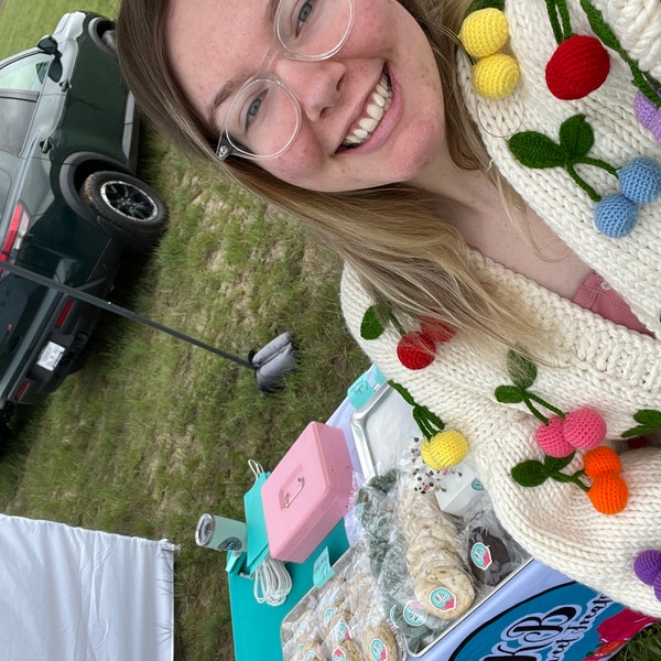 Leilayca Candy Cardigan , Crop Cherry Cardigan ,3d Cherry Embroidered ...