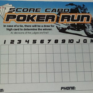 Poker Run Score Cards - Etsy