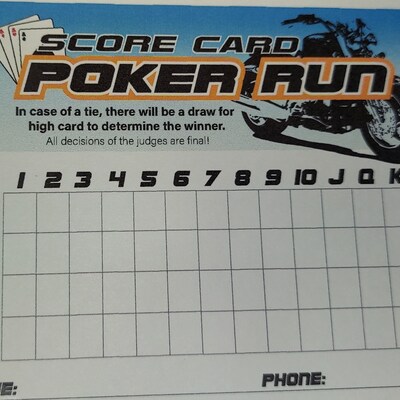 Poker Run Score Cards - Etsy