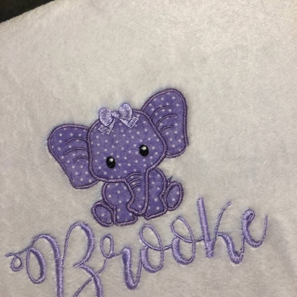 Baby Girl Elephant Machine Embroidery Applique Design, Jungle Animal ...
