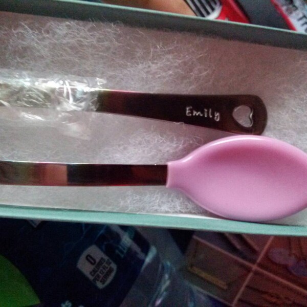 Personalized Baby Spoons, Set of 2 Custom Baby Girl Spoons, Engraved ...
