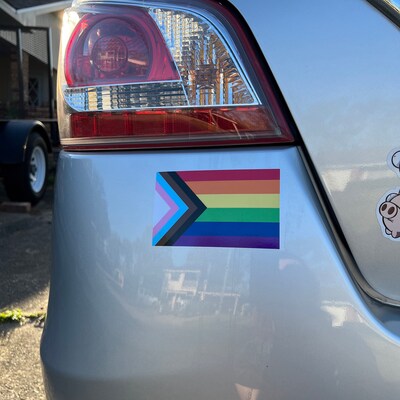 Progress Pride Flag Decal waterproof LGBTQAA Rainbow - Etsy