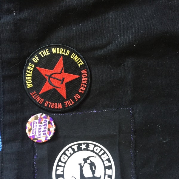 USSR COMMUNIST PATCH Workers of the World Unite Hammer Sickle ...