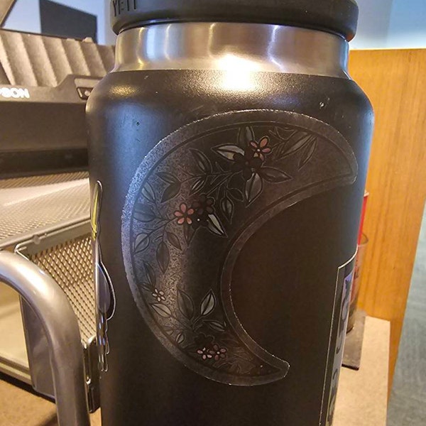 Black Watercolor Floral Moon | Waterproof Kindle and Water Bottle ...