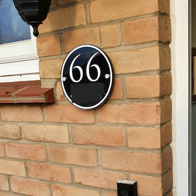 Modern Round House Number Sign or Address Plaque in Black & - Etsy