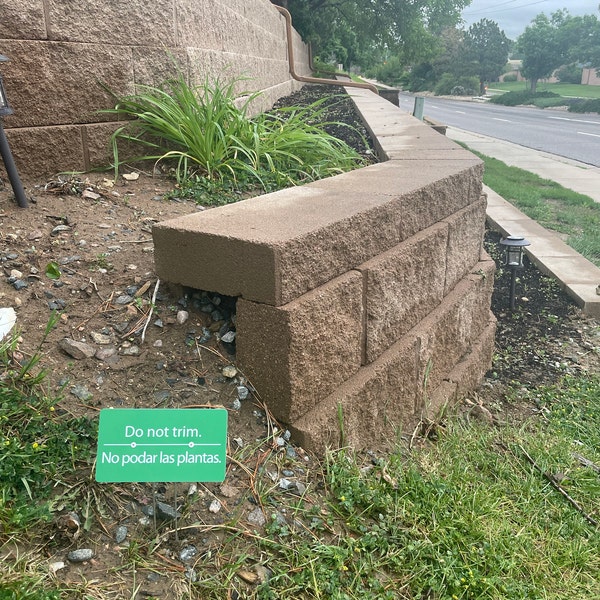 Garden Marker, Do Not Trim Acrylic Sign, Bilingual Plant Signs, Garden ...