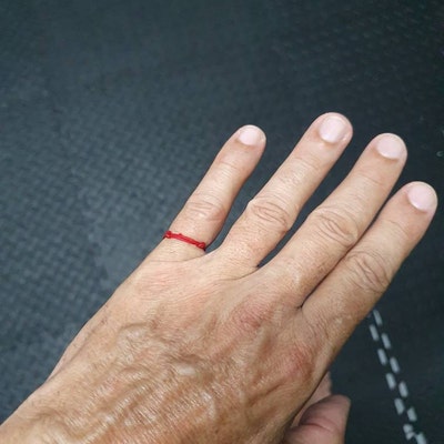 Couple Promise Rings, Red String of Fate, Red String Ring, Stacking ...