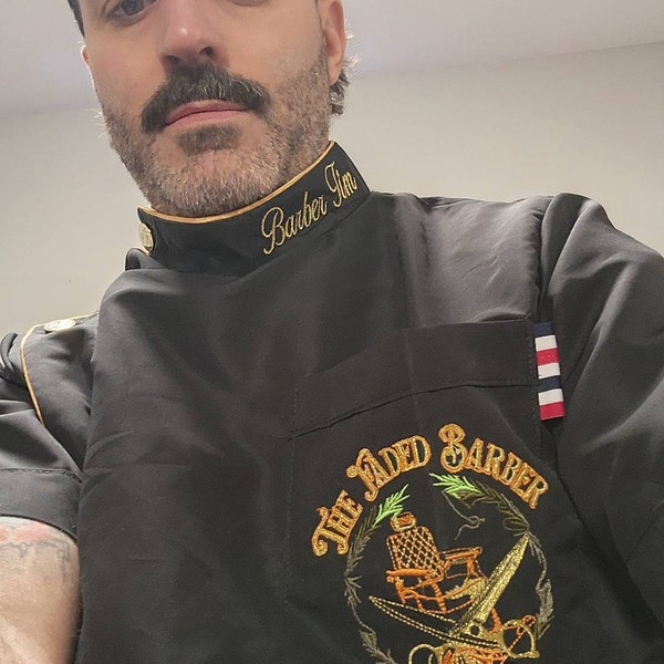 Custom Barber Smock- Old Barber Style- Retro Style Barber Jacket ...