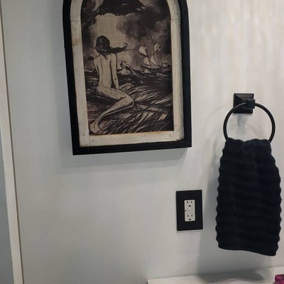 Siren Wall Decor 14 X 22 Mermaid Art Print Linen Wall Hanging Coastal ...